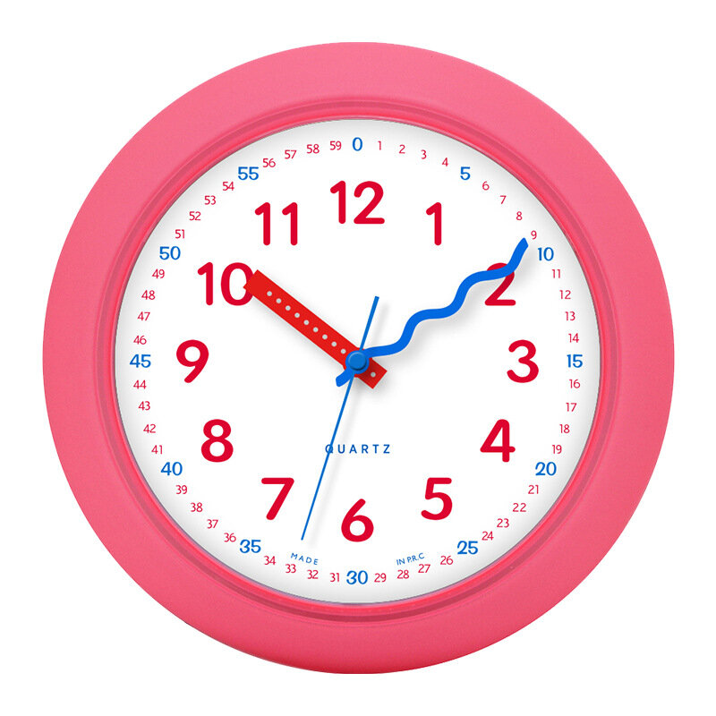 Маленькая красная книга, детские декоративные настенные часы в одном стиле, 9inch настенные часы, мультяшные цифровые обучающие часы, одновременные часы для дропшиппинга