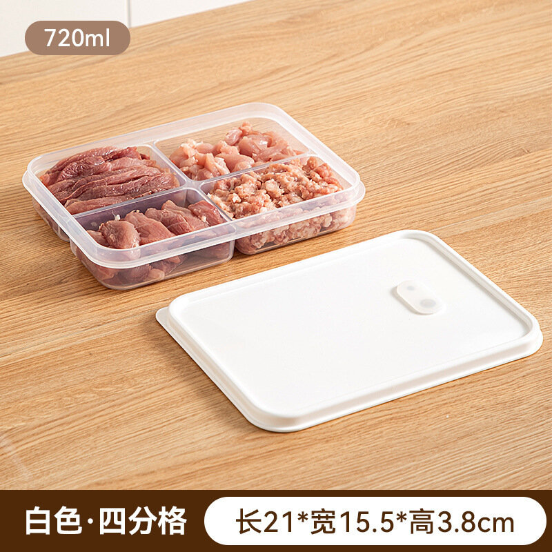 Пластиковый контейнер для хранения продуктов с отделениями для мяса, ингредиентов, морозильный контейнер, имбирь, зеленый лук, контейнер для чеснока, разделенное хранение, контейнер для подготовки