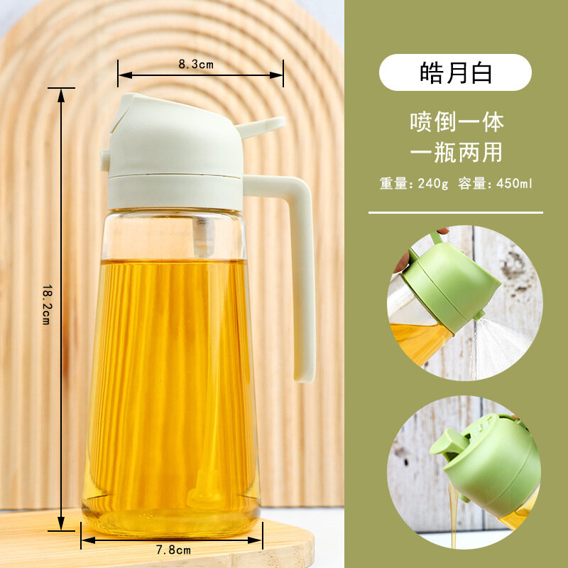 Оптовая продажа 2-в-1 бутылки для масла с распылителем и наливом, кухонные принадлежности, двойного назначения, бутылка для пищевого масла, стеклянная бутылка для хранения масла