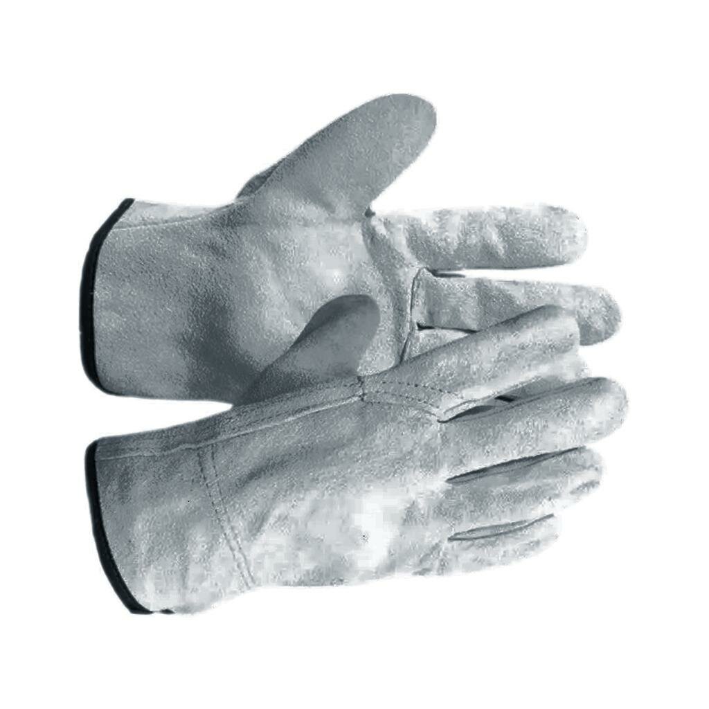 Рабочие кожаные перчатки для строительства и сада, Белая воловья кожа