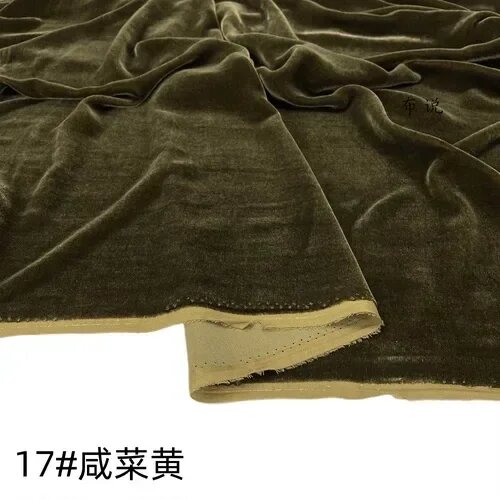 Золотой шелковый бархат для пошива чеонгсам 1,4х1 м 1.5 meters, 17 Pickle yellow