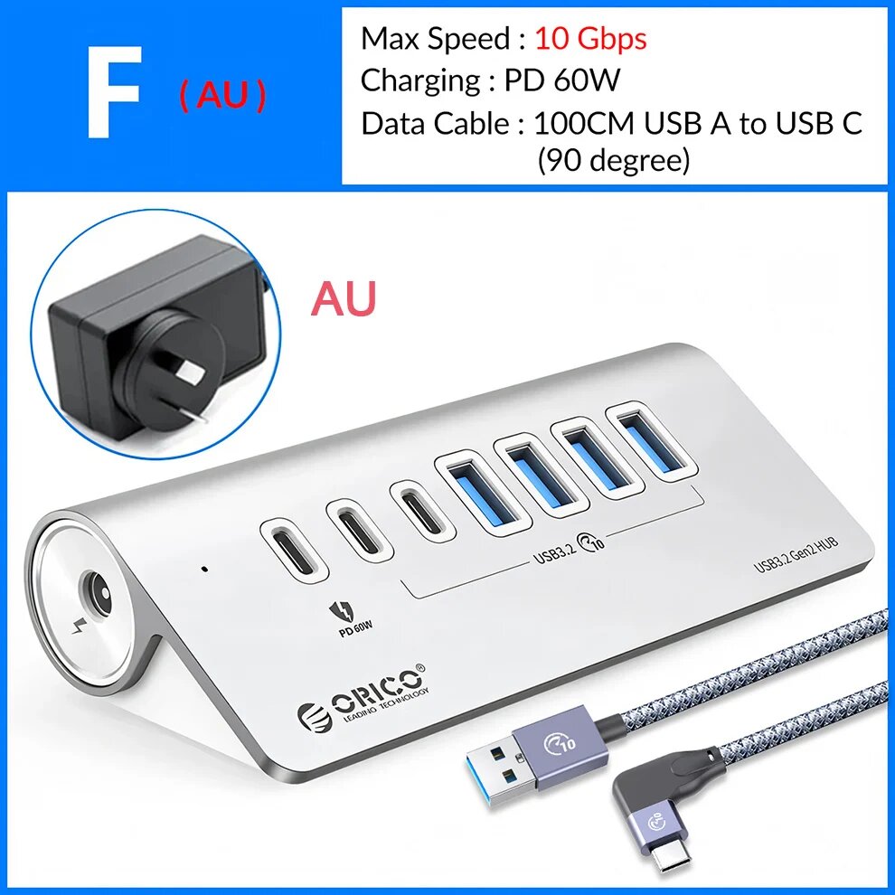 ORICO док-станция USB 3.2, 7 портов, Цвет: F AU