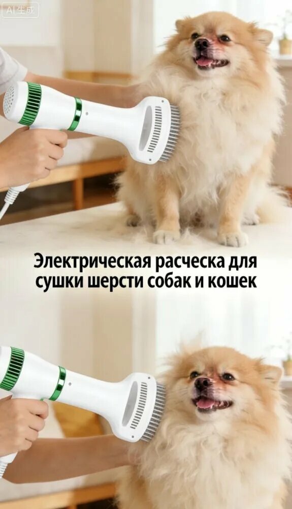 Электрический фен для собак и кошек 2 в 1: сушка и расчесывание, универсальный, фиолетовый-03