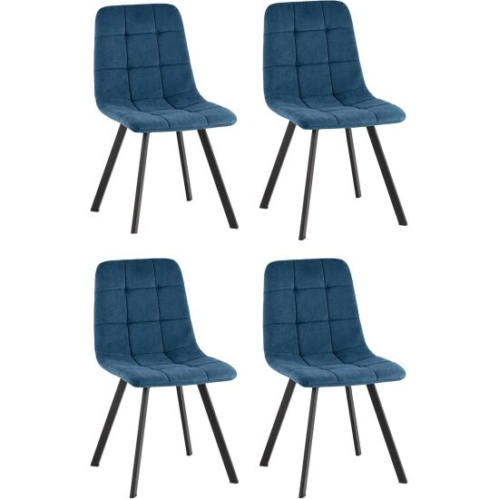 Комплект обеденных стульев Stool Group Одди Original Square велюр синий (4 шт/уп)
