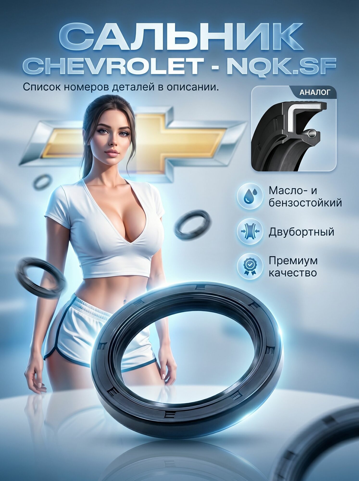 Сальник коленвала 813348910 - NQK.SF на CHEVROLET CRUZE Station Wagon (J308)