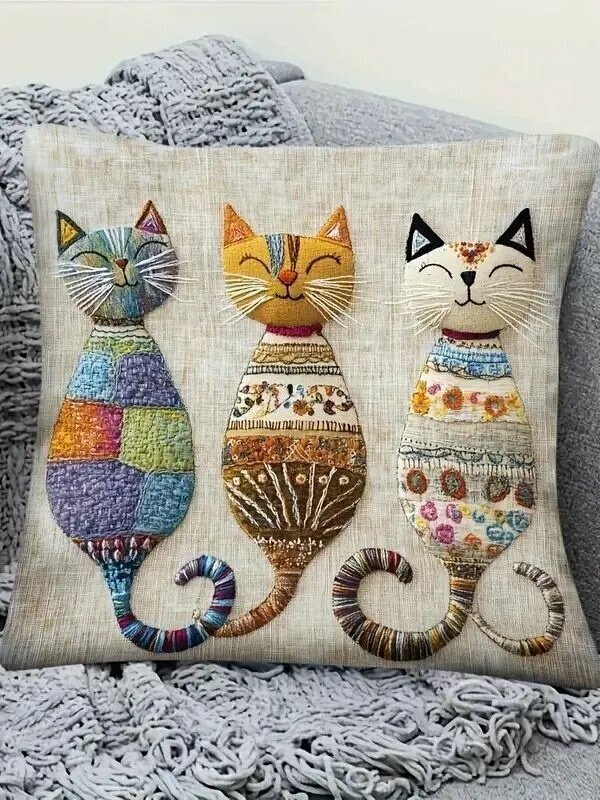 Наволочка, Искусственный лён, 45x45 см 1шт
