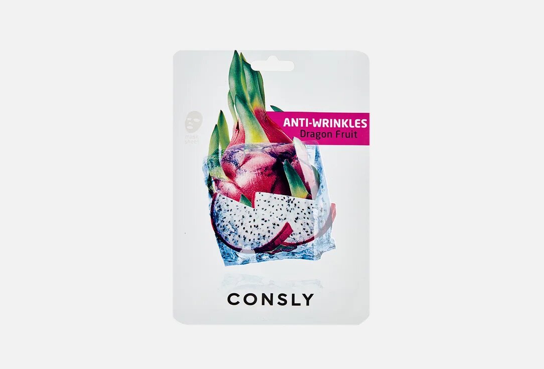 CONSLY Dragon Fruit Anti-Wrinkles Mask Pack Антивозрастная тканевая маска с экстрактом драгонфрута 1шт