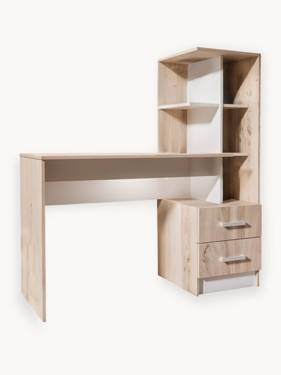 Стол компьютерный с ящиками Нонтон №2 дуб сонома / белый, 120х50х130.2 см