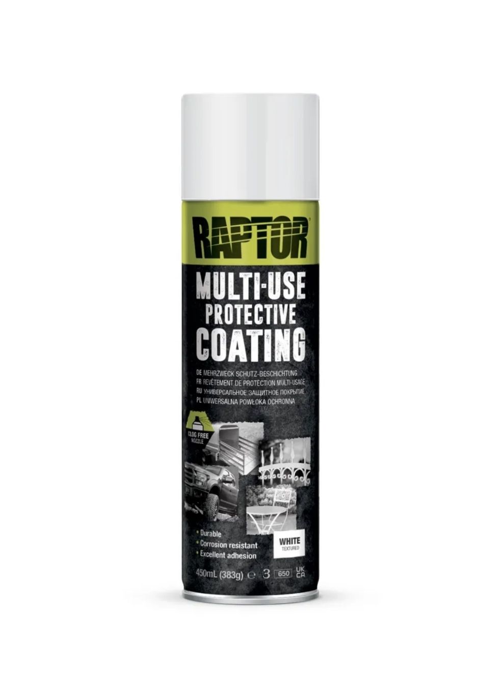 Универсальное защитное покрытие U-POL 1K Multi Use Protective Coating белое аэрозоль 450 мл. однокомпонентное аэрозольное покрытие универсальное применение защита поверхности