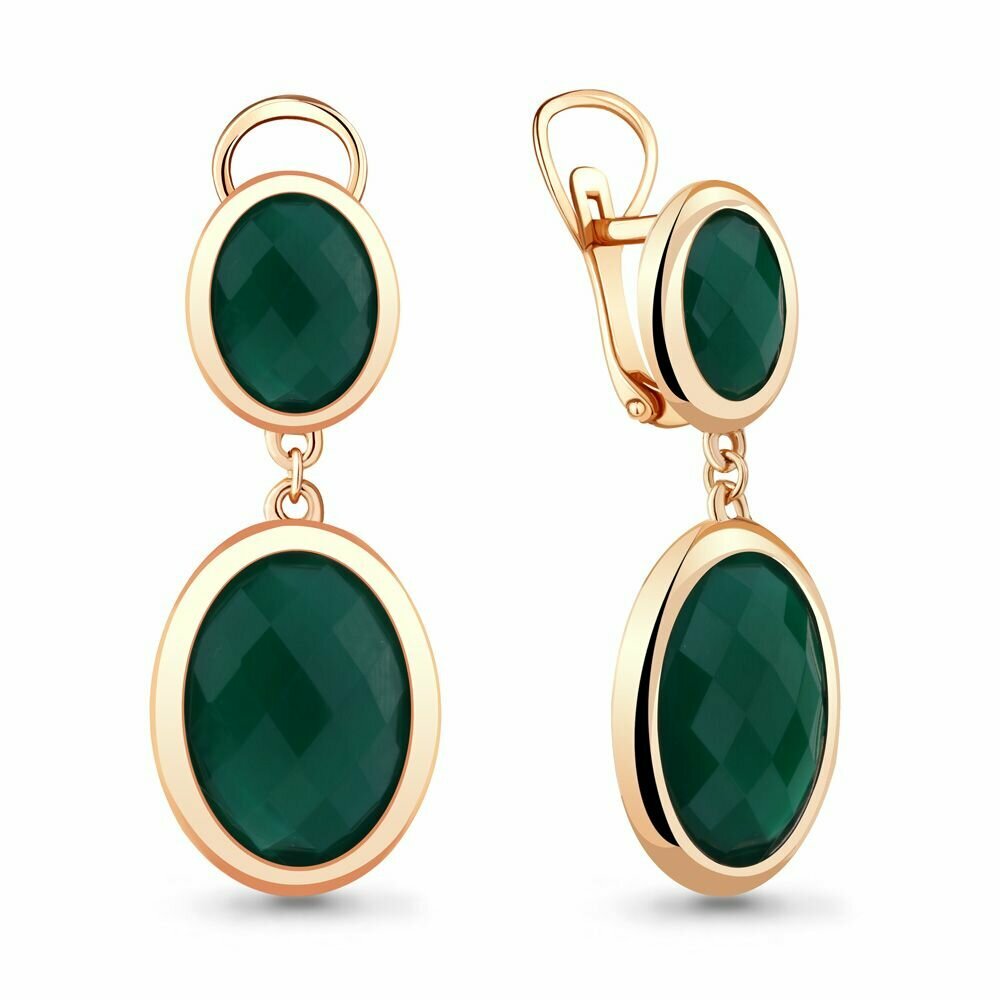 Серьги серебро, 925 проба, агат