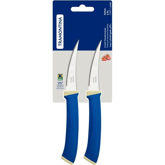 Набор ножей Tramontina Felice 2 шт для помидор/цитрус цв. чер 7.5 см