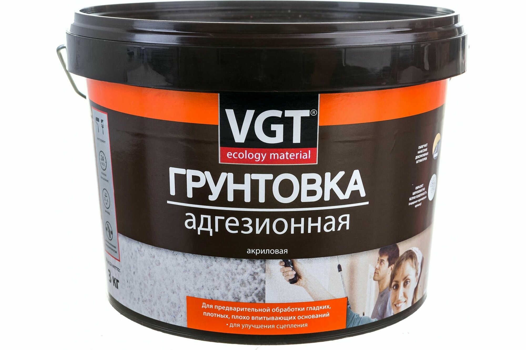 Грунтовка адгезионная акриловая VGT ВД-АК-0301, 3 кг