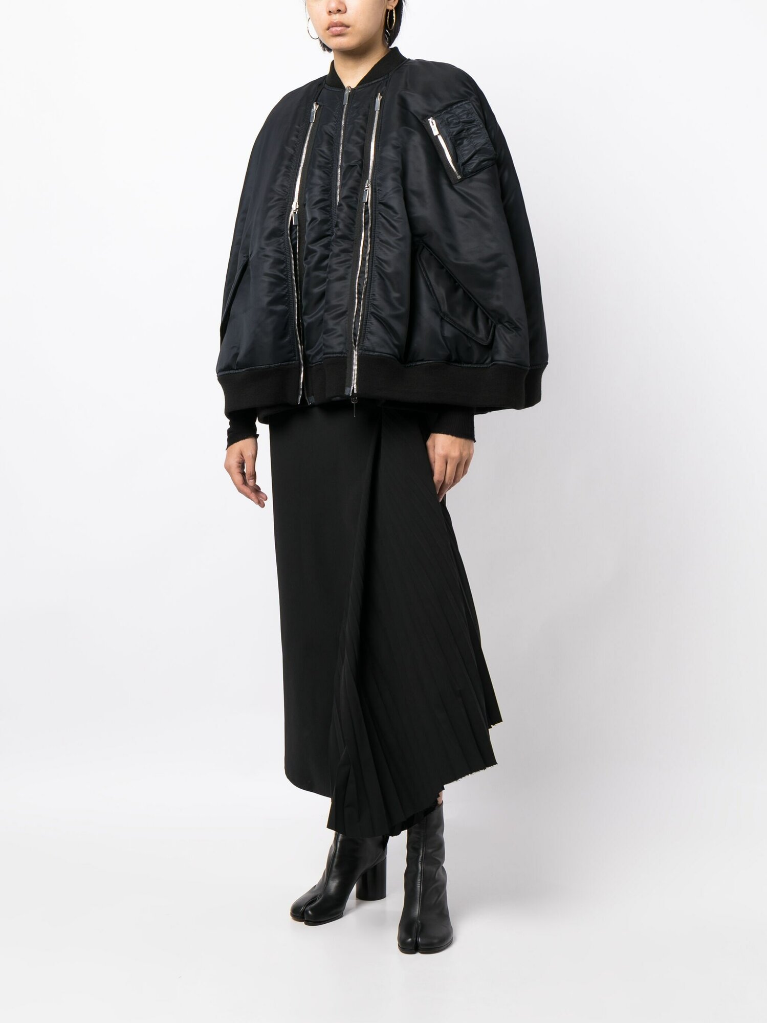 Накидка Noir Kei Ninomiya Zipped padded cape, размер 42, черный/черный — фото 1