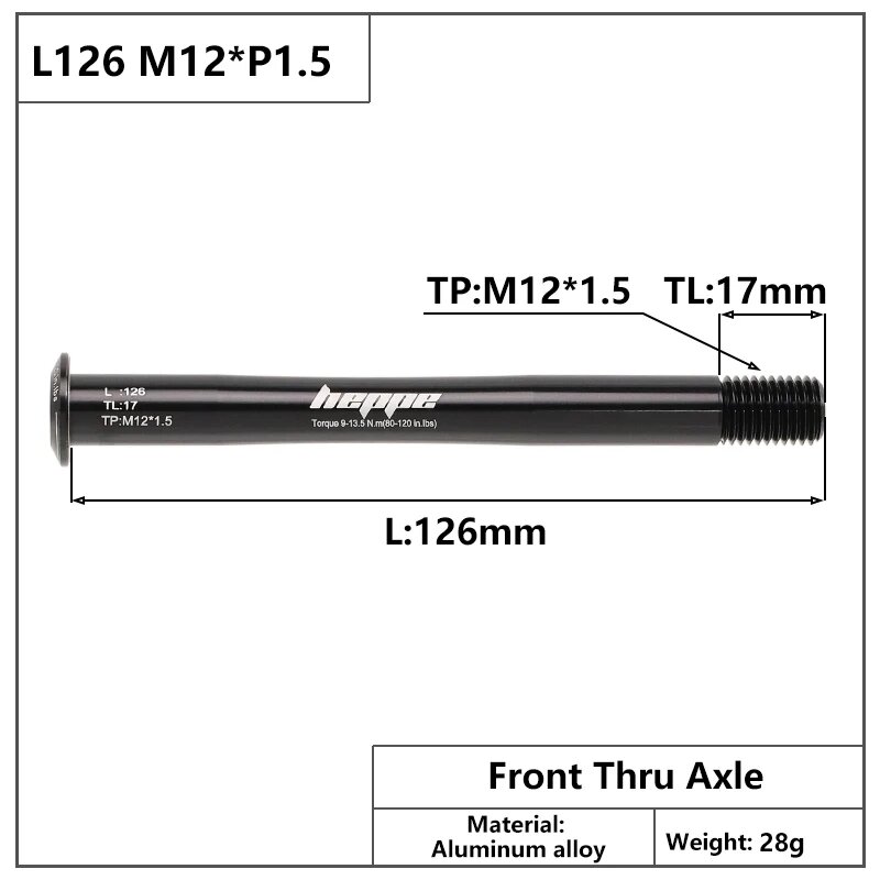 HEPPE Сквозная ось для велосипеда L126 M12x1.5 TL17