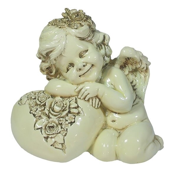 Фигурка Ангел. Сердце роз (цвет слоновая кость), 15*9*13см KSMR-713066/A069
