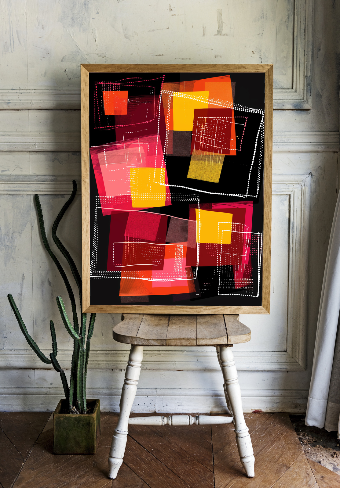 Постер Абстрактные Цветные Квадраты 60x90 без рамы