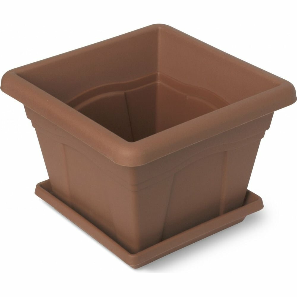 Горшок с поддоном Martika Квадро 0.63 л, 12x12 см, терракотовый С160Т