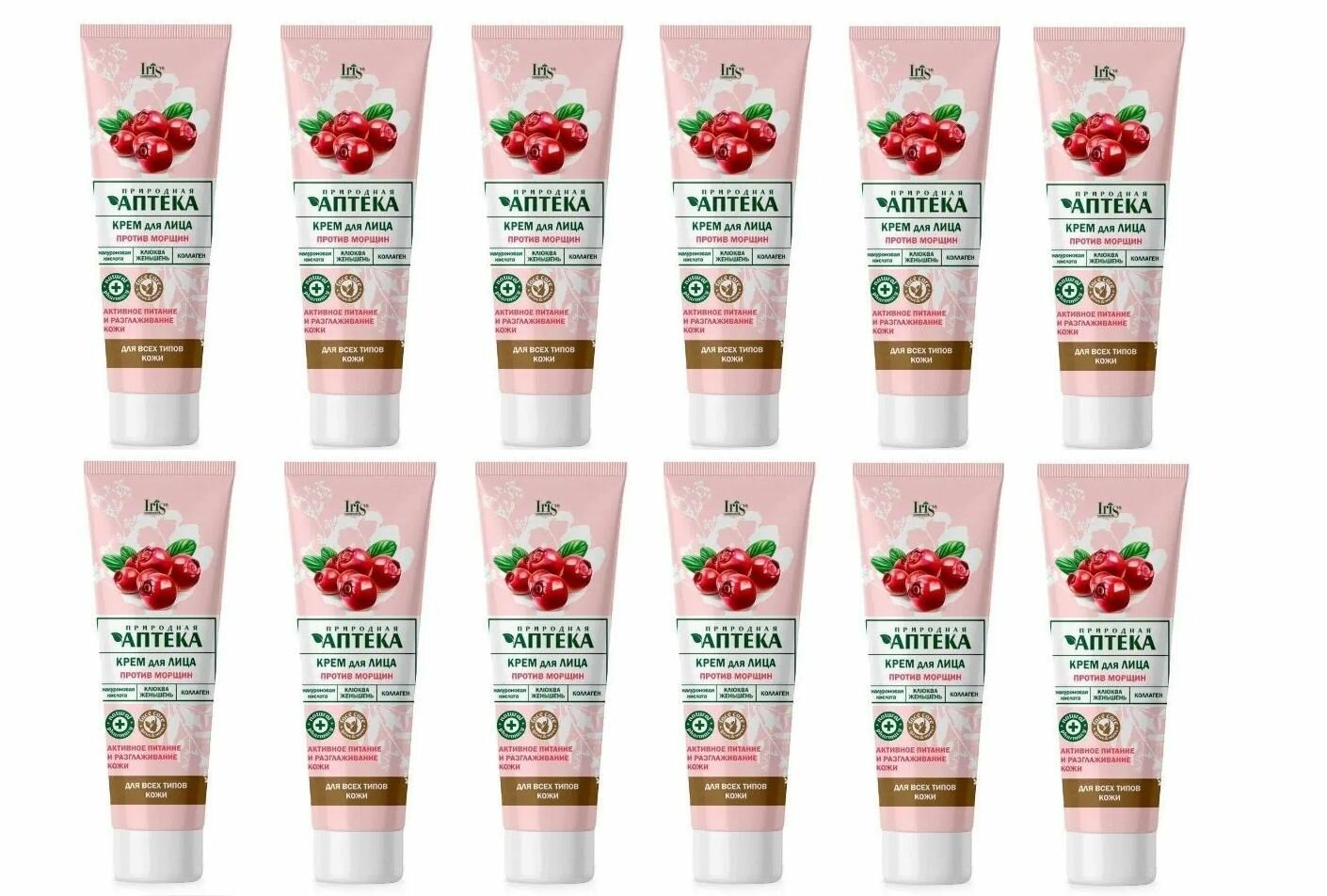 Iris Крем для лица Природная аптека, Против морщин, 100 мл, 12 шт