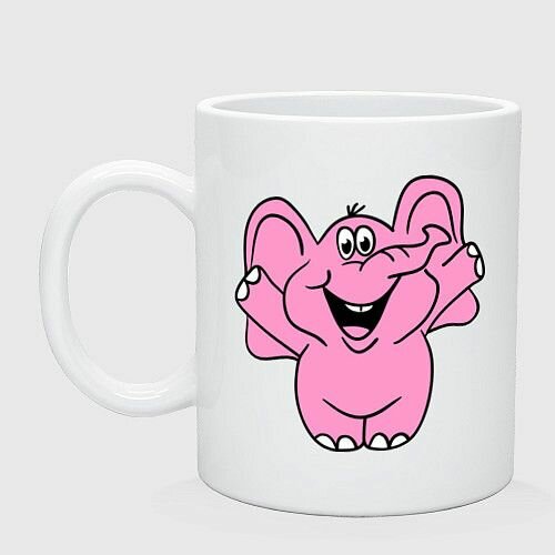Розовый слон Керамическая кружка