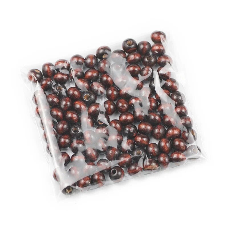 Деревянные бусины ZHBES коричневые 5-20 мм 8MM 100pcs
