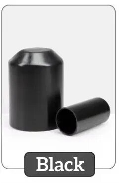 Теплоусадочные колпачки для проводов PE 8-130 мм черные/красные 18x40mm(2pcs), black