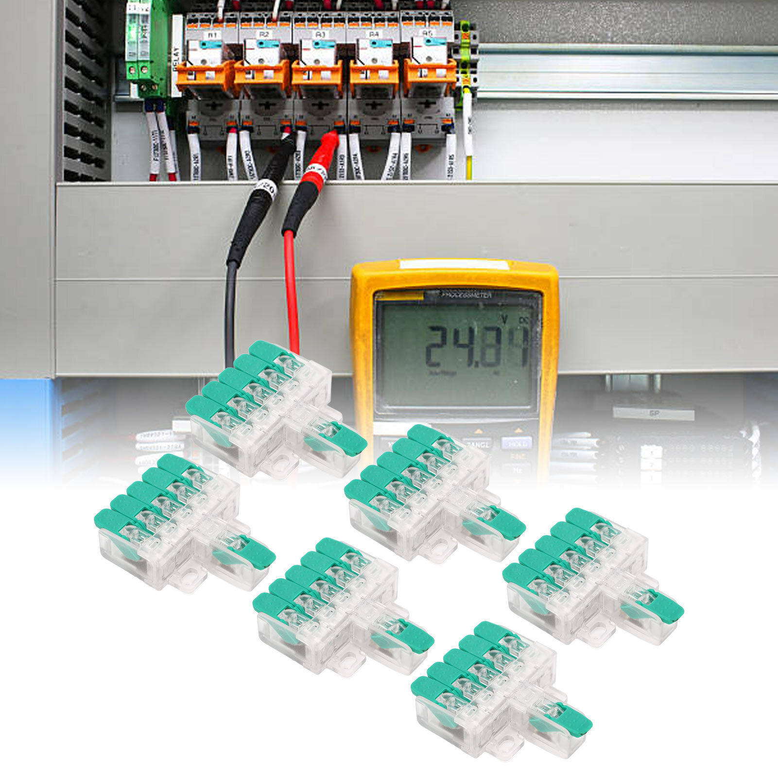 10 шт. Разъем для скрутки проводов 1 вход 5 выходов, 41А 450В, для проводов 0,5-6 мм² (10-20 AWG)