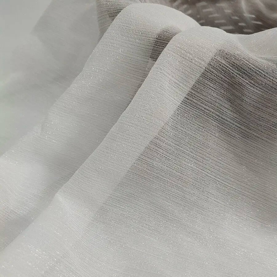 Серебристая плиссированная шифоновая ткань 1,5 м Белый, original white