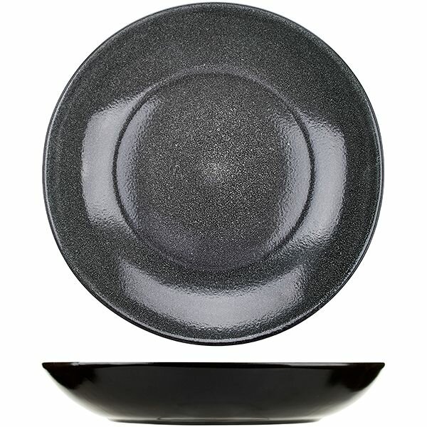 Тарелка д/плова "Млечный путь", фарфор, 1,5л, D-305, H-15мм, белый, черный