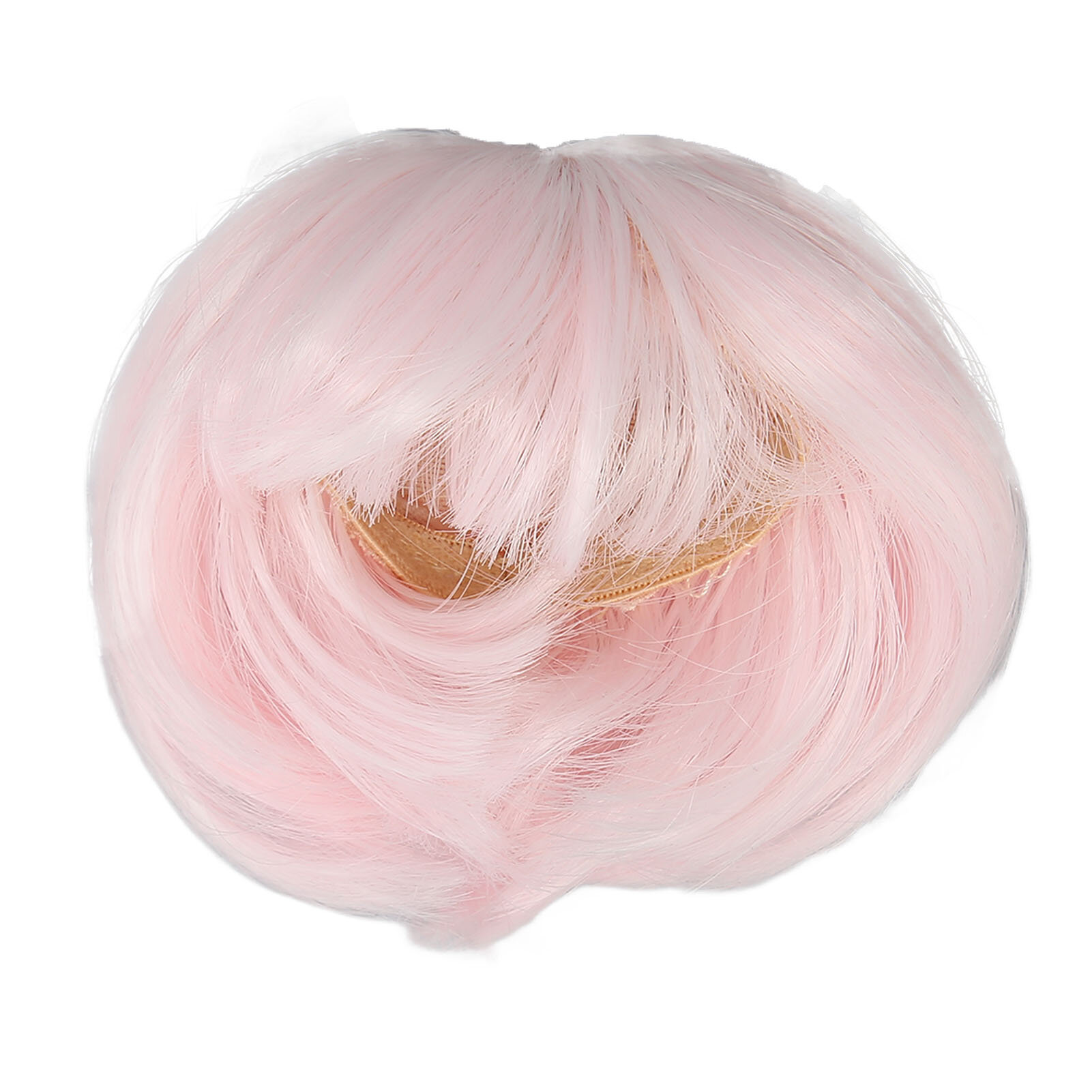 Волосы парика куклы с челкой кукол мягкие гибкие короткие прямые волосы для 1/6 6,1 - 6,7 дюйма кукла сакура розовый