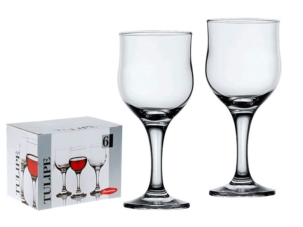 Набор фужеров для воды Pasabahce "Tulipe" 6шт 320мл прозрачное стекло