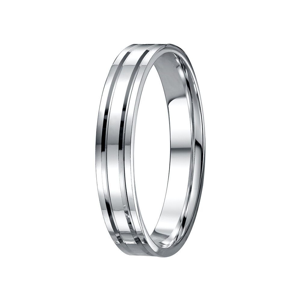 Кольцо обручальное, серебро, 925 проба, родирование