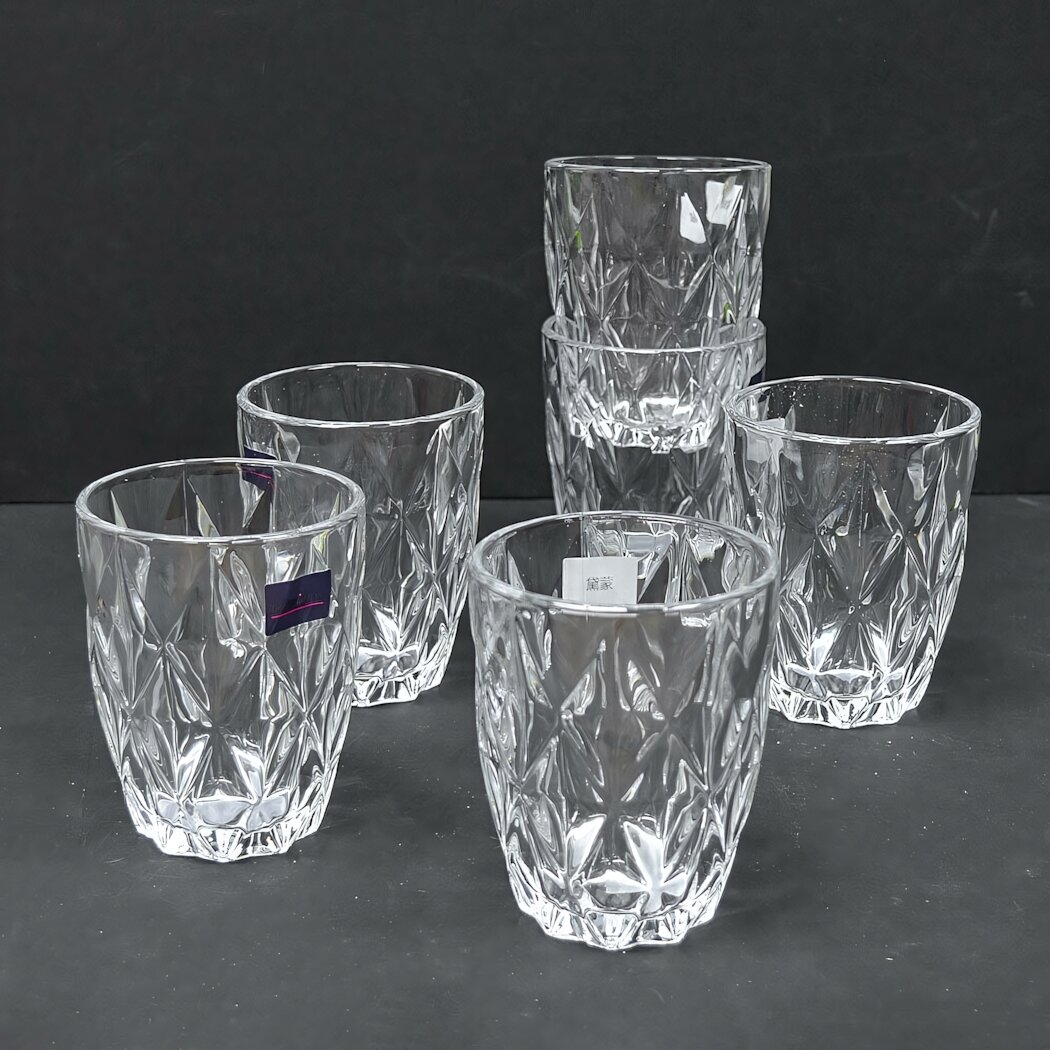 Набор стаканов 6шт 260мл, прозрачные, рифленые, из стекла, DM311