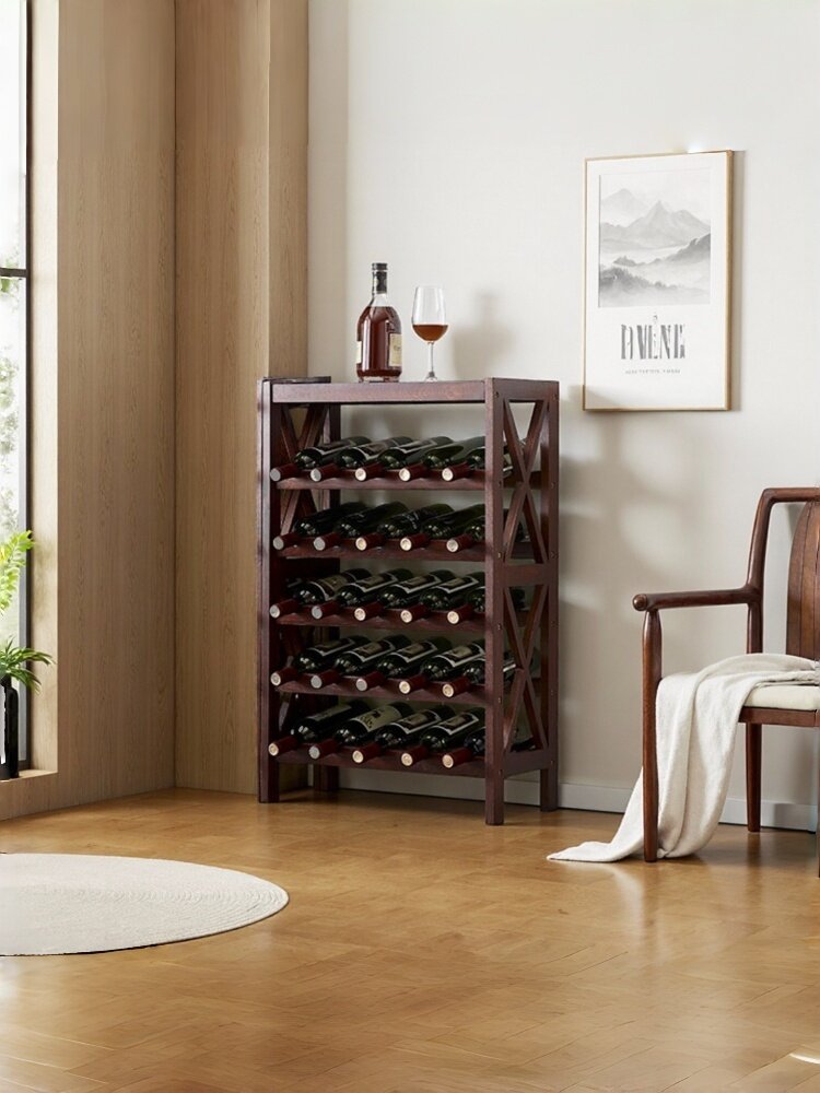 Винный шкаф-стеллаж, дуб, 5 и 8 ярусов, 25 и 40 бутылок, волнообразные решетки