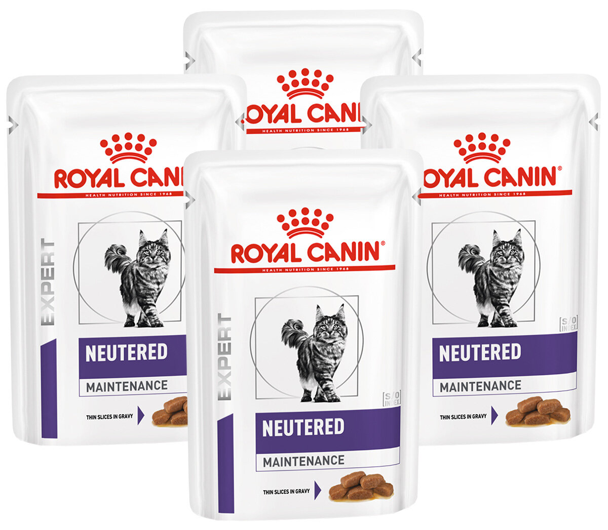 Корм влажный Royal Canin Neutered Maintenance для кастрированных котов и стерилизованных кошек, до 7 лет, в соусе, 85 г х 4 шт