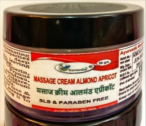 Массажный крем для лица и шеи Karmeshu, Миндаль Абрикос, банка, 50 г