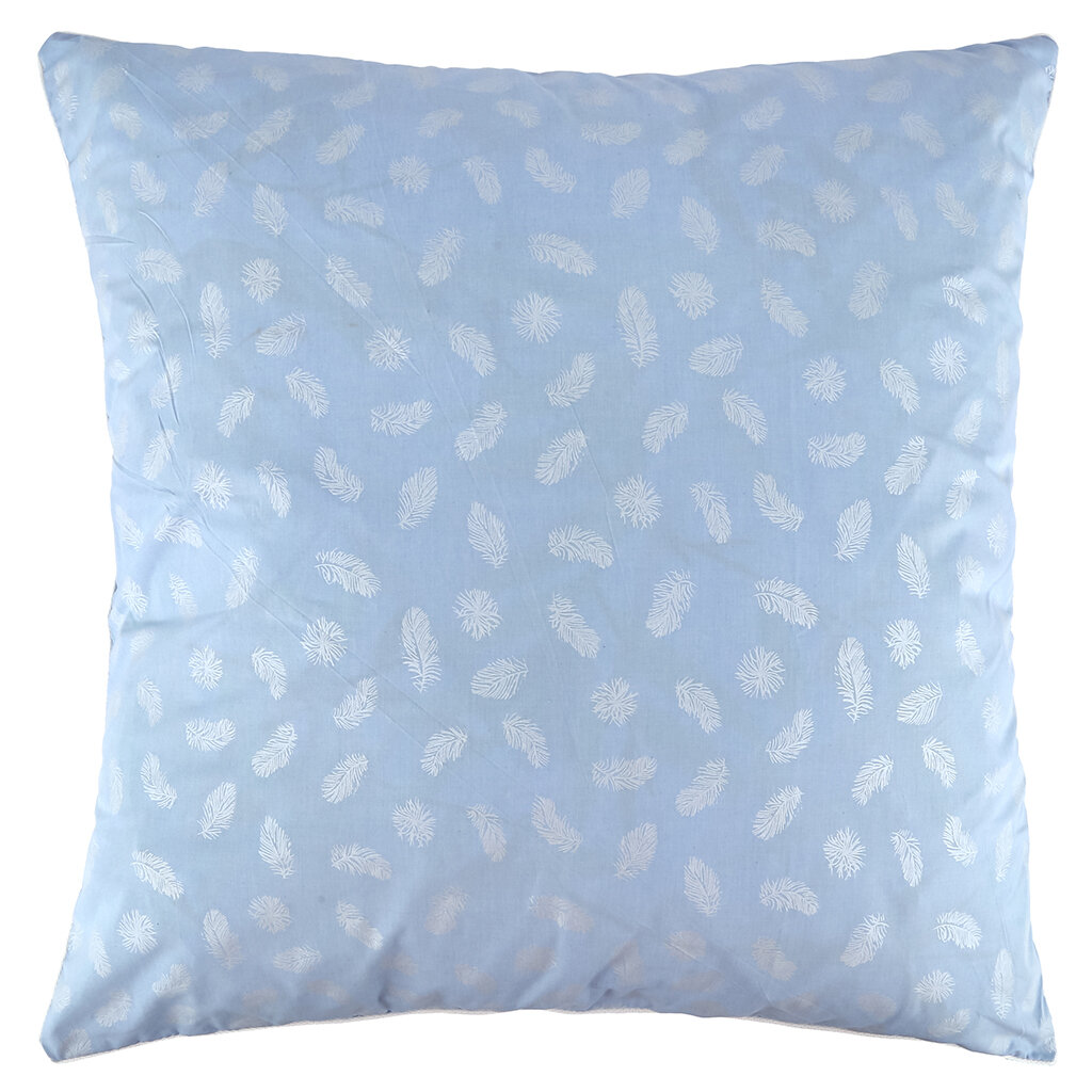 Наперник Домашняя Мода “перышко на голубом”, пуходержащий, 50х50 см, тик, на молнии (Нап-5/5м)
