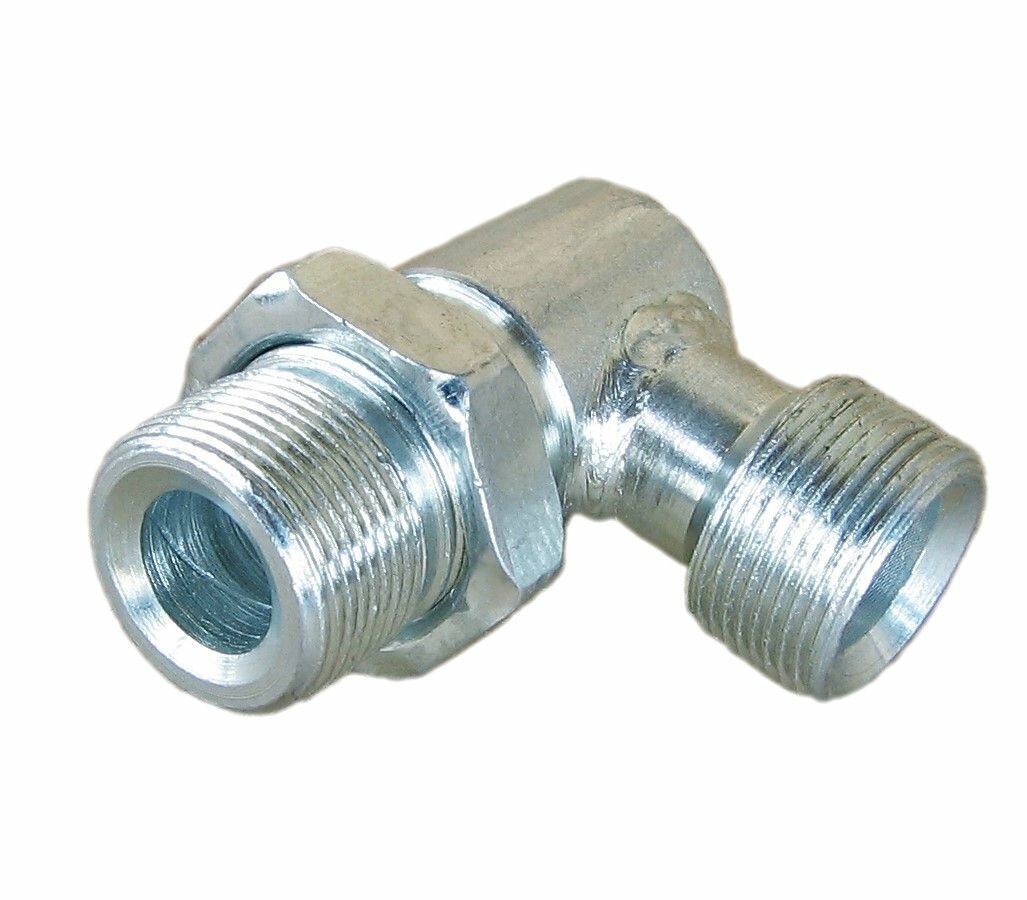 Уголок на гидроцилиндр, с контргайкой, (М27x1,5КГ — М27x1,5)