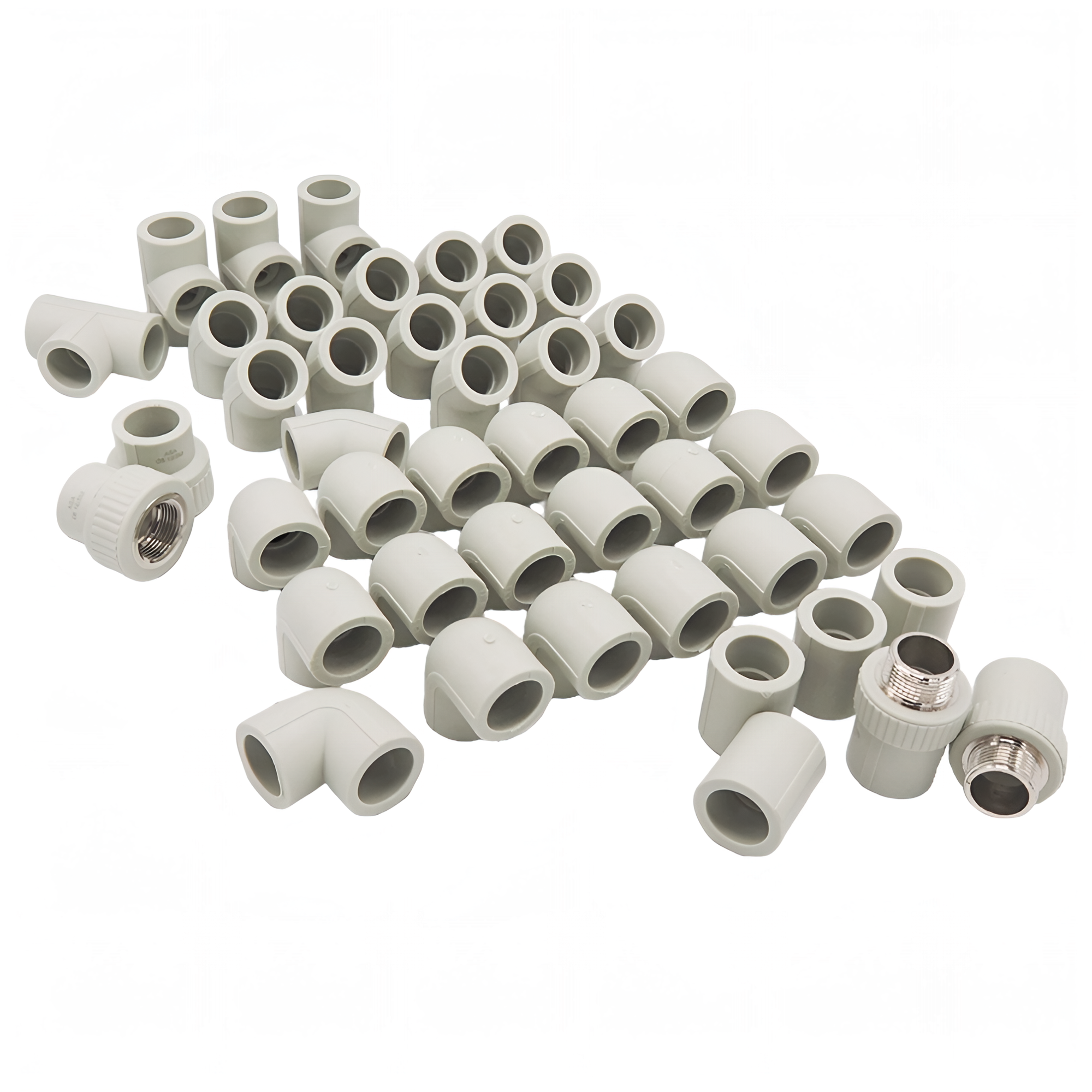 Набор фитингов ASA, полипропилен, 25мм, серый, комплект 44шт.
