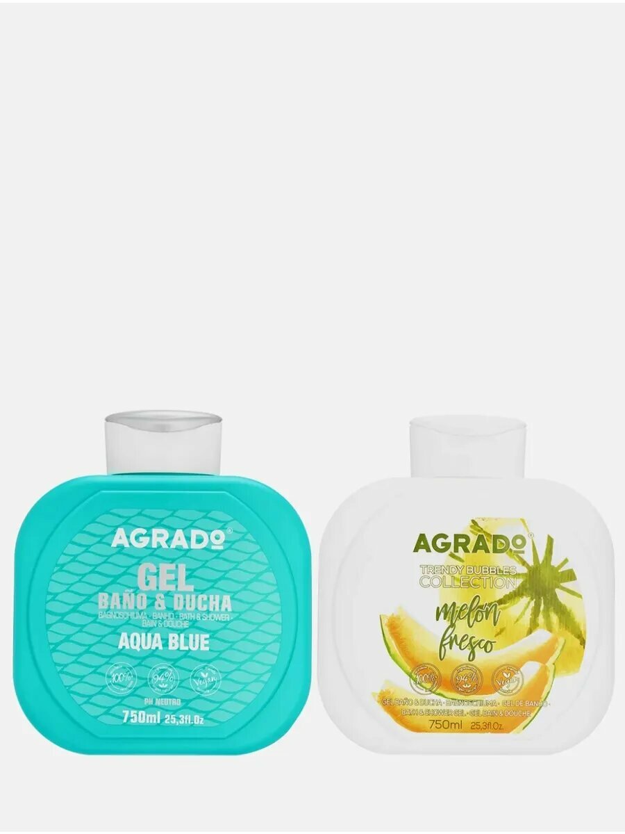 Набор гелей для ванны AGRADO aqua blue + fresh melon