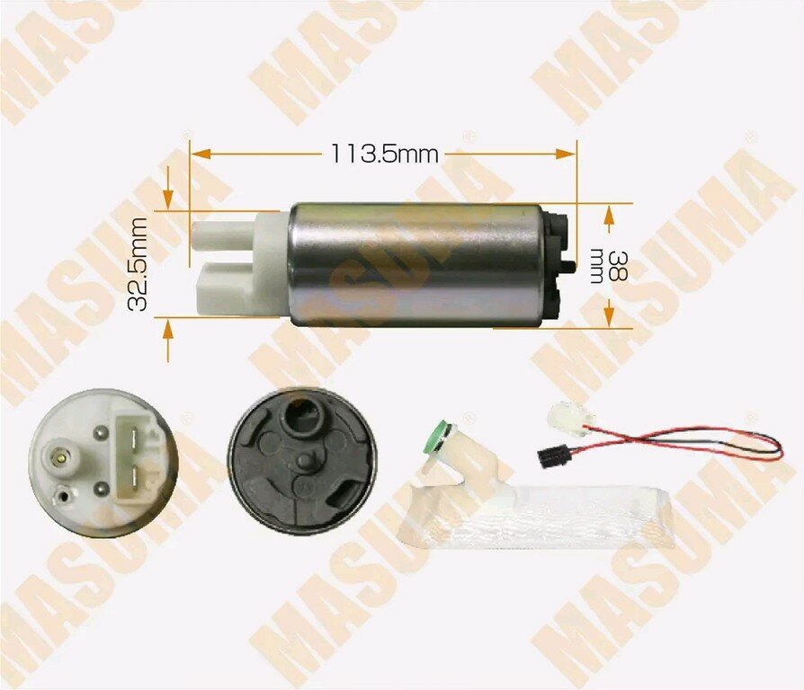 Бензонасос электрический MASUMA MPU-201 Fiat, Honda, Hyundai, Infinity, Kia, Mazda, Mitsubishi, Nissan, Opel, Subaru, Suzuki с фильтром