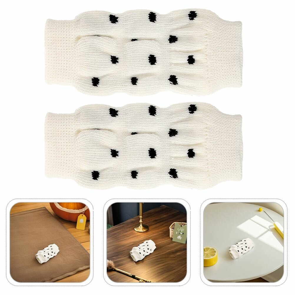 Защитные хлопковые носки для лап собак белые, вязаные, с противоскользящим эффектом, для активного отдыха, 8 штук