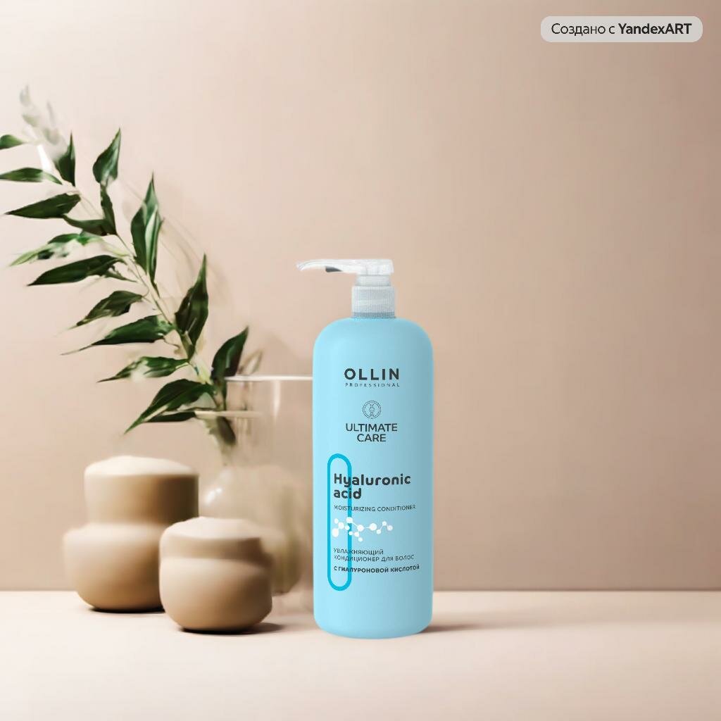 OLLIN Professional Кондиционер Ultimate Care с гиалуроновой кислотой увлажняющий для поврежденных волос, 1000 мл