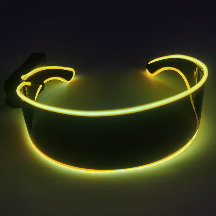 Диско-очки, светящиеся LED, киберпанк солнцезащитные очки, футуристические технологические очки для мужчин и женщин, трендовые и стильные для баров и ночных клубов