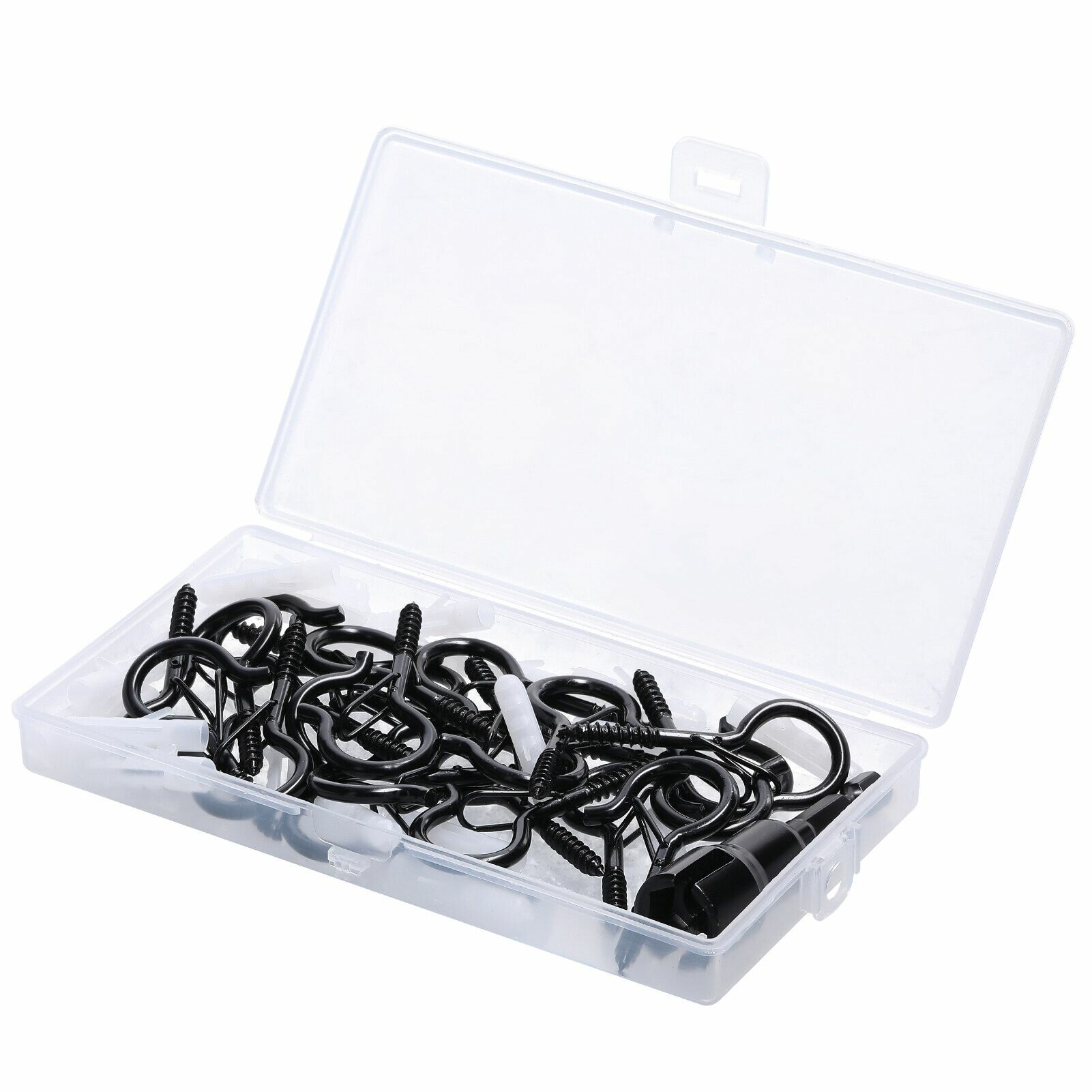 Набор черных металлических винтовых крючков для уличных гирлянд