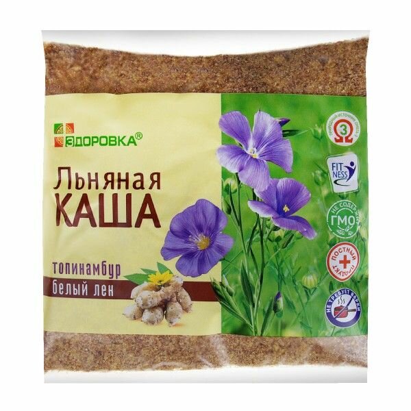 Каша льняная Здоровка белый лен, топинамбур 3 шт по 180г
