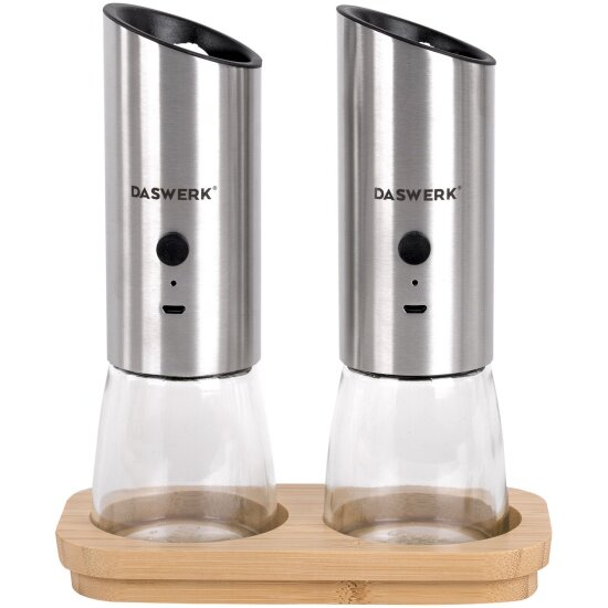Набор мельниц Daswerk гравитационных для соли и специй, электрические, 2 шт, USB, PM-8, , 456626