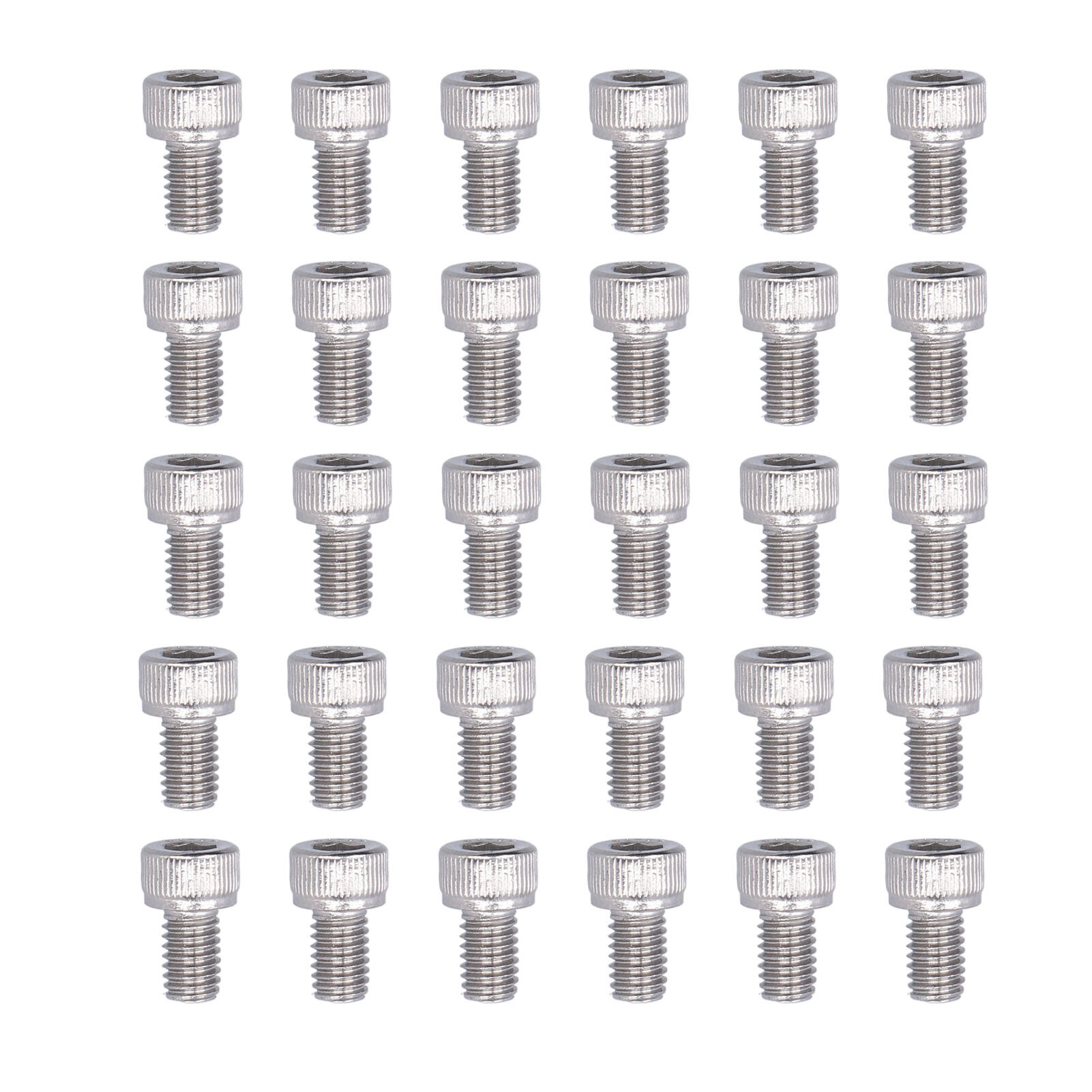 30 шт. болтов M6 из нержавеющей стали 304 A2-70 с шестигранной головкой, комплект болтов для головки цилиндра, DIN 912M6x16
