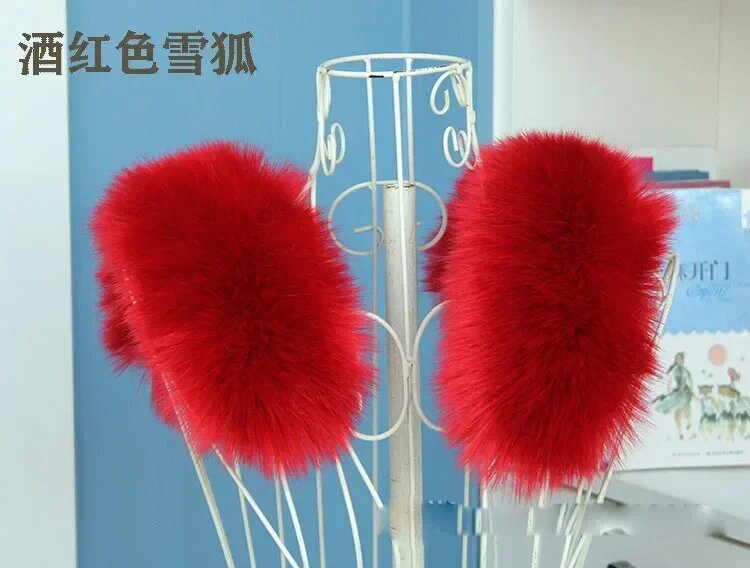 Qearlstar Женщины Faux Мех куртка украшение Мех плечо плечовая полоса 2pcs одежда сумка аксессуары,100,26,5, искусственный мех, полиэстер, полиэстер, малиновый, SKU00340