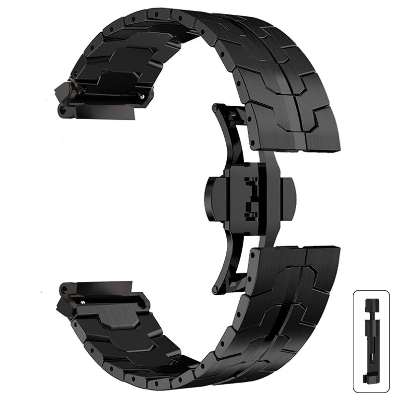 Черный металлический ремешок Amazfit T-Rex 2/3 Pro