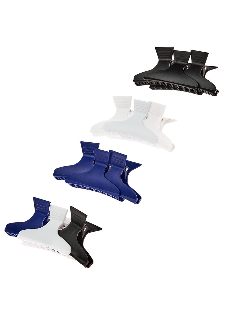 Зажим для волос Harizma "Бабочка", пластик, цветные 12шт./уп.